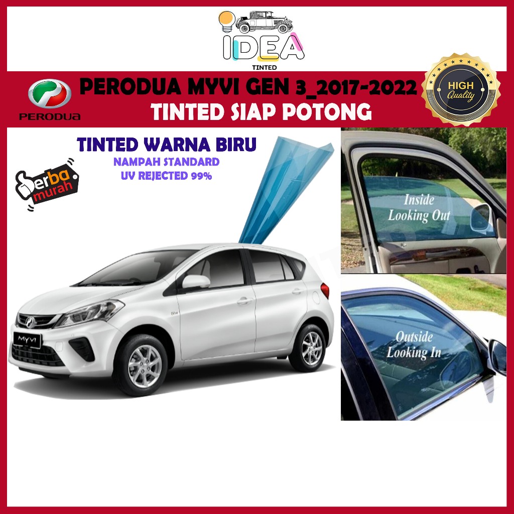 Perodua Myvi Gen 3 _2017-2022_TINTED CROMAX BIRU/Blue Tinted/ Tinted ...