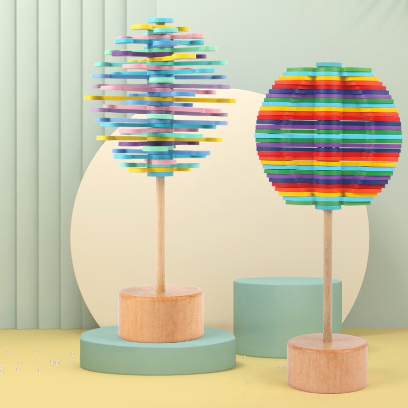 [Clearance] Wooden Spiral Lollipop Rotating Fibonacci spiral Tree ...