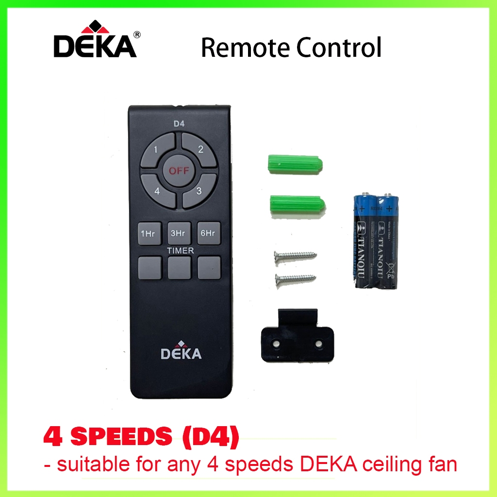DEKA Ceiling Fan Remote Control D3&R3 3 SPEED / D4&R4 4 SPEED / DN 4 ...