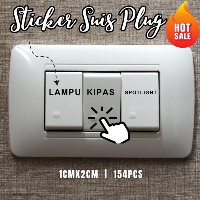 [READYMADE] 308pcs-2set Sticker Suis Elektrik / Label Plug Rumah ...