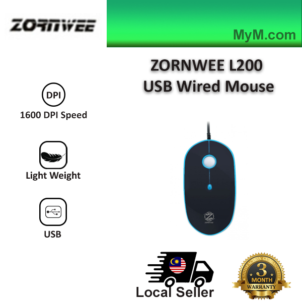Zornwee L200 Colorful Backlit Wired Mouse/Silence/Mute/ergonomic/3 Month Warranty | Shopee Malaysia