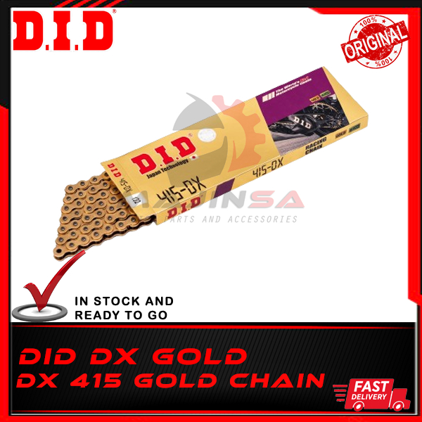 DID CHAIN DX 415 114L 120L 132L GOLD CHAIN 100% ORIGINAL DID RANTAI ...