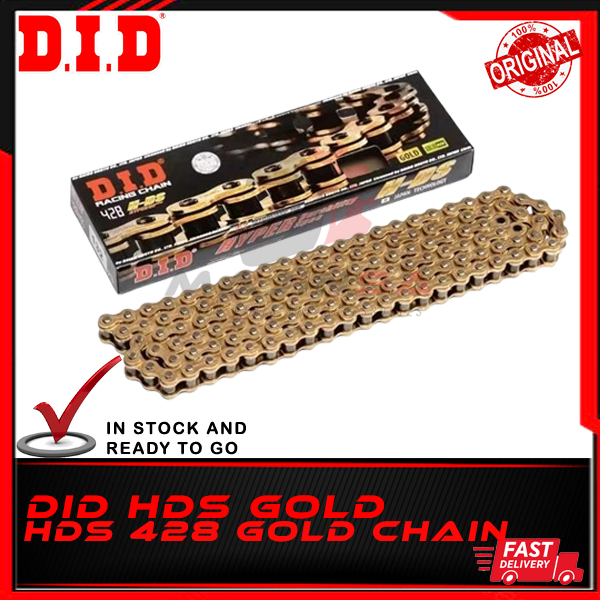 DID CHAIN HDS 428 114L 122L 132L GOLD CHAIN 100% ORIGINAL DID RANTAI ...