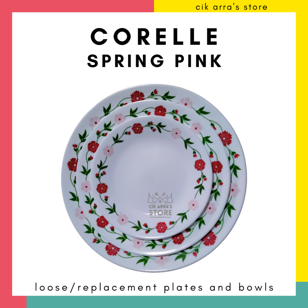 Corelle Spring Pink Loose Replacement Plate Bowl (Sold Individually ...