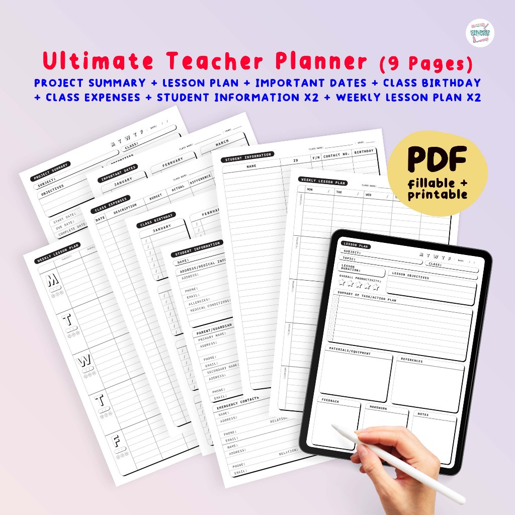 (Series J) Minimal Teacher Planner Guru Perancang - Lesson Plan, Class ...