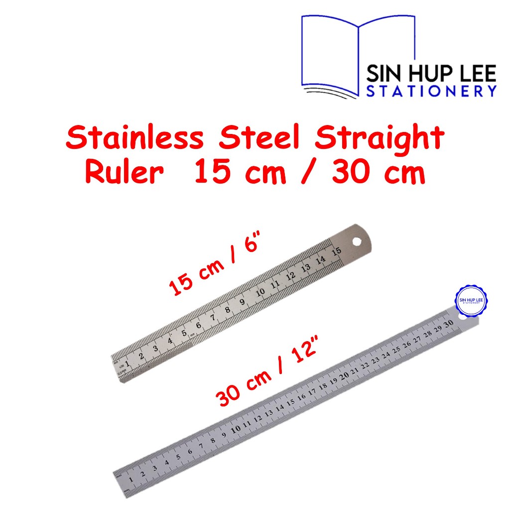Stainless Steel Straight Ruler 15 cm (6")/30 cm (12")/Student Ruler ...
