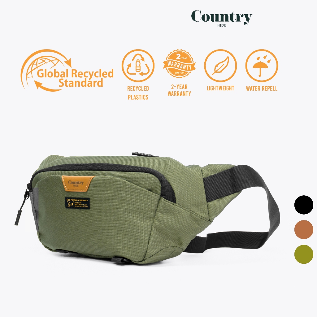 COUNTRY HIDE EARTH Eco-Friendly Water Resistant Unisex Large Waist Bag ...