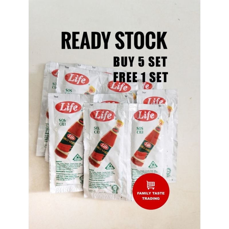 [BUY 5 SET FREE 1 SET] Life Chilli Sauce Sachet 10g (10 Packs/Sachets ...