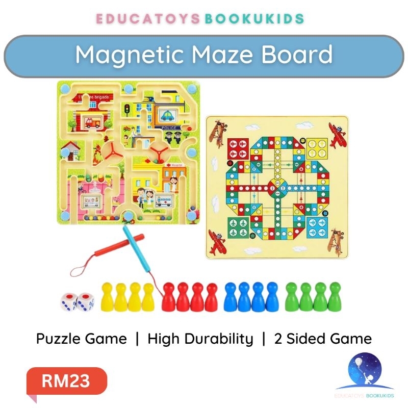 traffic maze magnet magnetic pen maze toy maze Montessori wooden toys ...