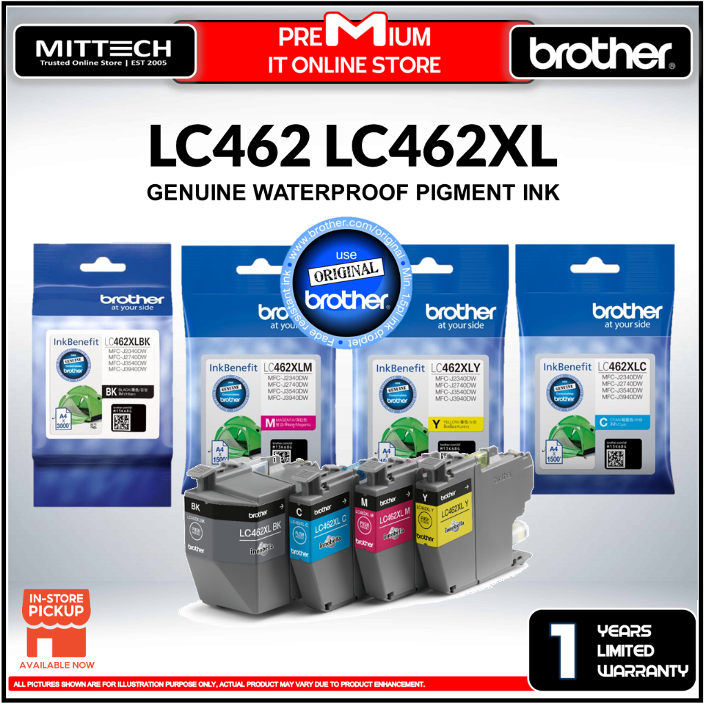 Brother Original Genuine Ink Cartridge LC462 LC462XL For J2340DW ...