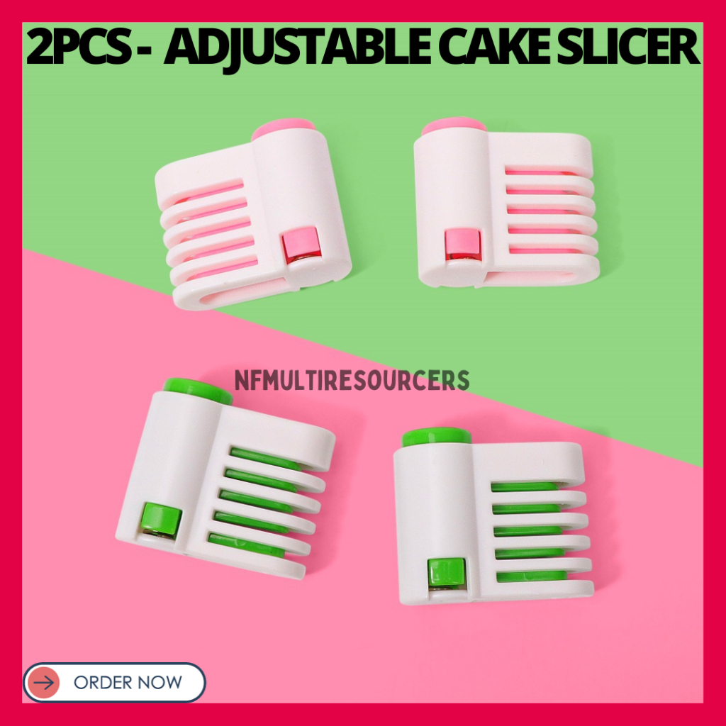 (2 PCS) Adjustable 5 Layer Cake Slicer Guide Bread Cutter Cake Leveller ...