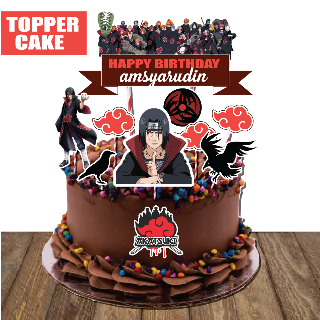 Akatsuki Naruto Cake Topper Decoration Party Kek Hiasan / Birthday Cake ...