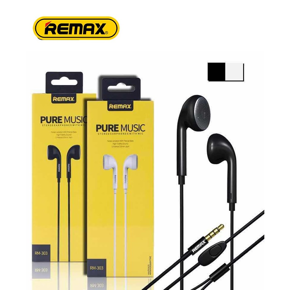 REMAX Wired 3.5mm In Ear Flat Earphone Android Original Hifi Bass With ...