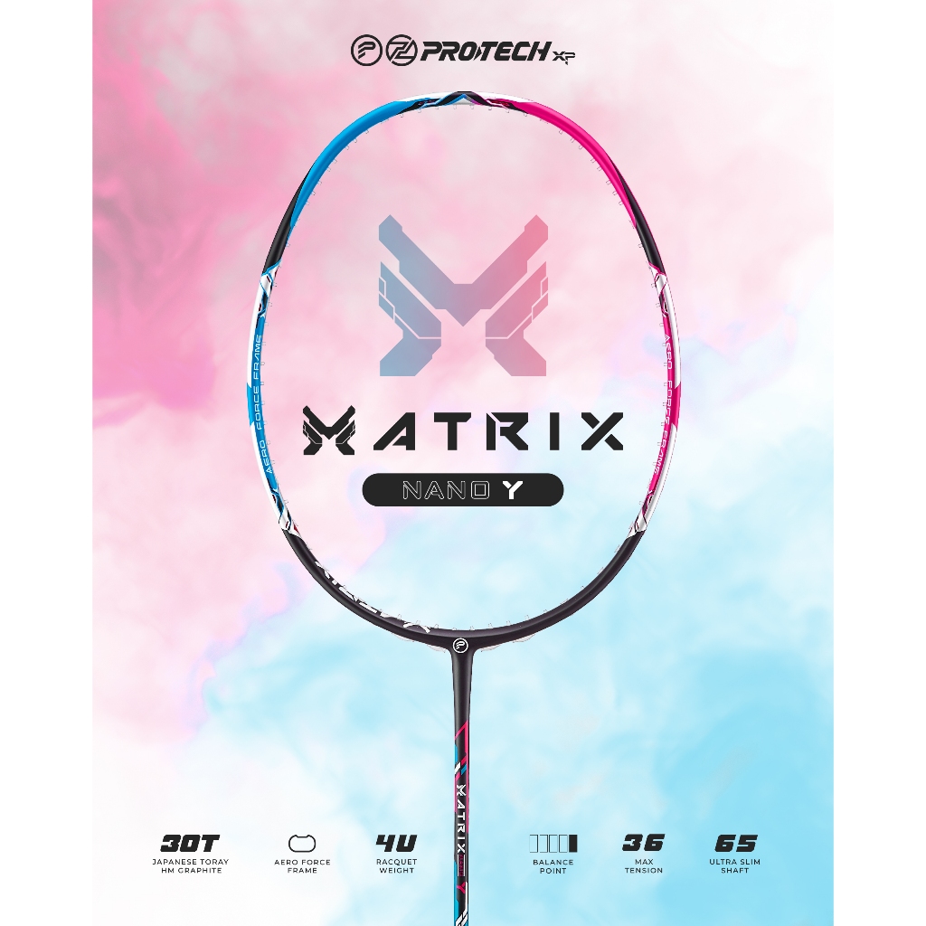 Protech Matrix Nano (X & Y) Powerful 6.5 Ultra Slim Shaft Badminton ...