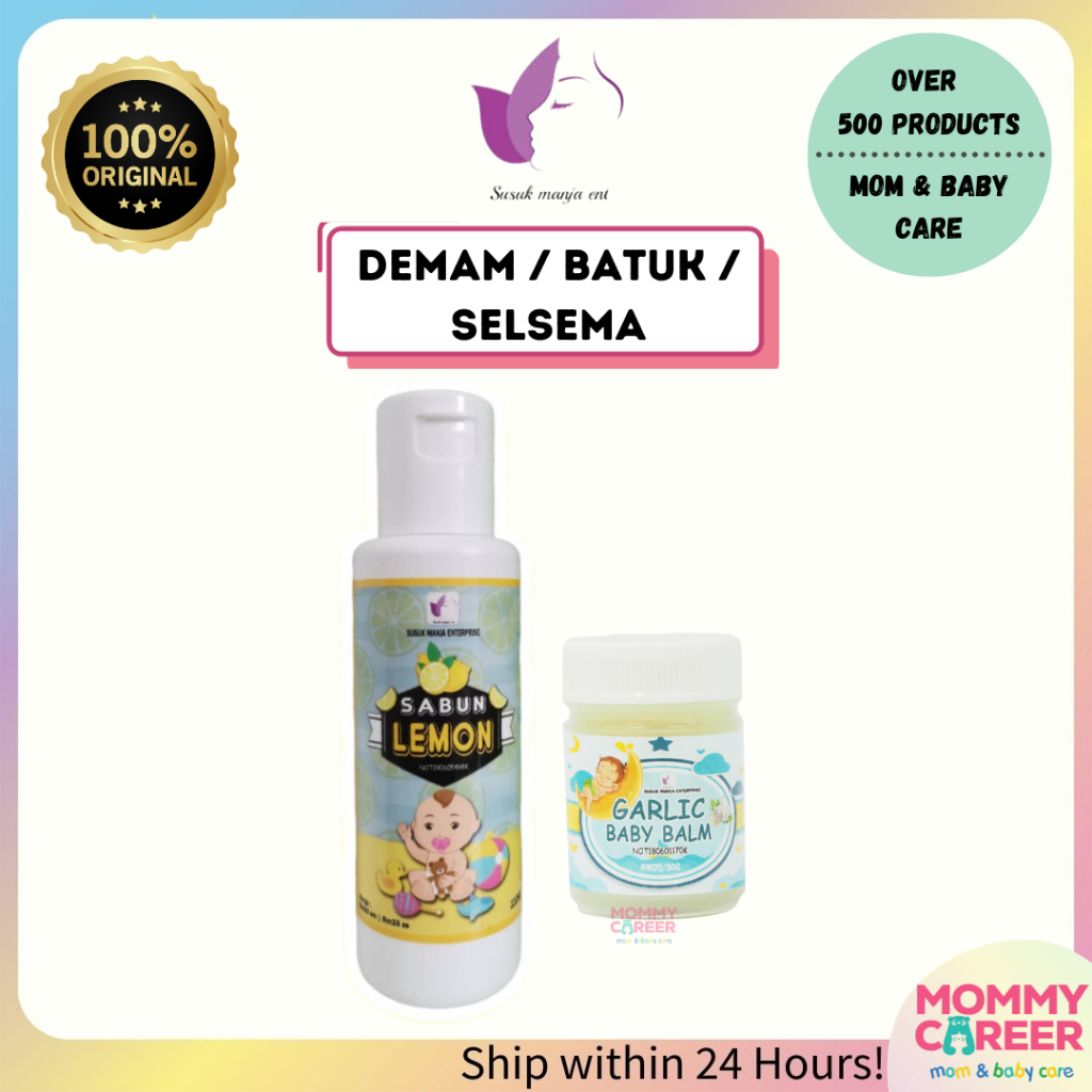 Combo Garlic Baby Balm Bawang Putih Rub Sabun Lemon Mandian Demam Batuk ...