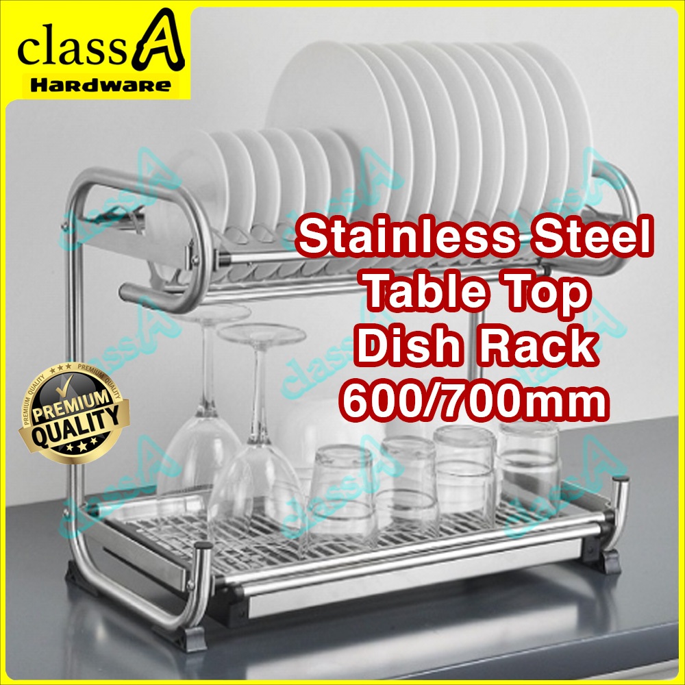 ClassAHW Stainless Steel 2 Tier Table Top Kitchen Dish Rack Knife ...