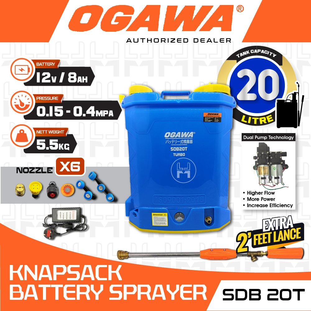 [100%ORIGINAL] OGAWA SDB20T (Twin) TURBO🔥 Battery Sprayer 20L - 6 Month ...