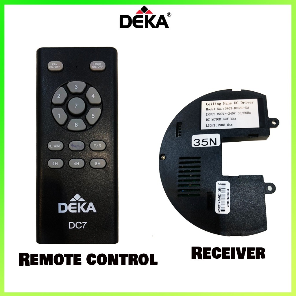 DEKA Ceiling Fan 7 Speed Remote Control and PCB Board (DC7) Concept ...