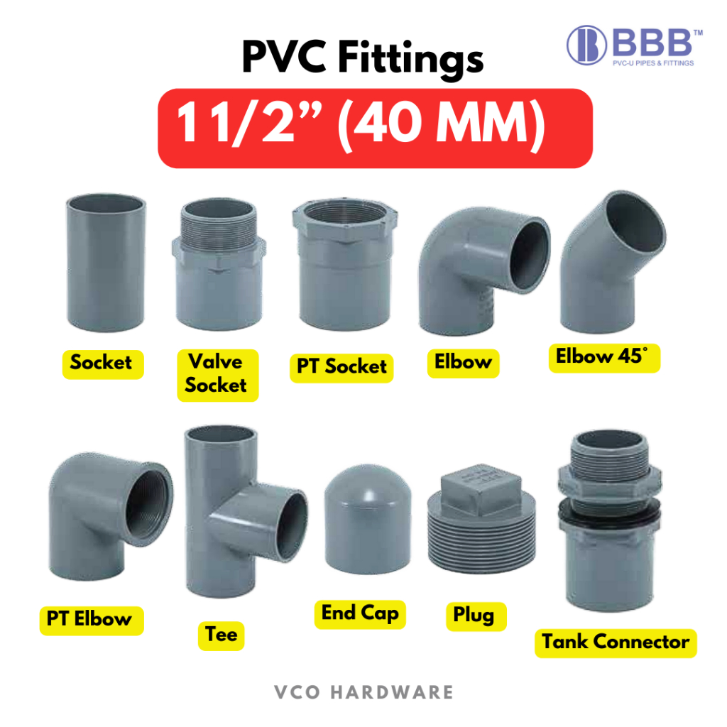 [1 1/2" / 40 MM ] BINA PVC Pipe Fittings/PVC Connector/Paip Sambung ...