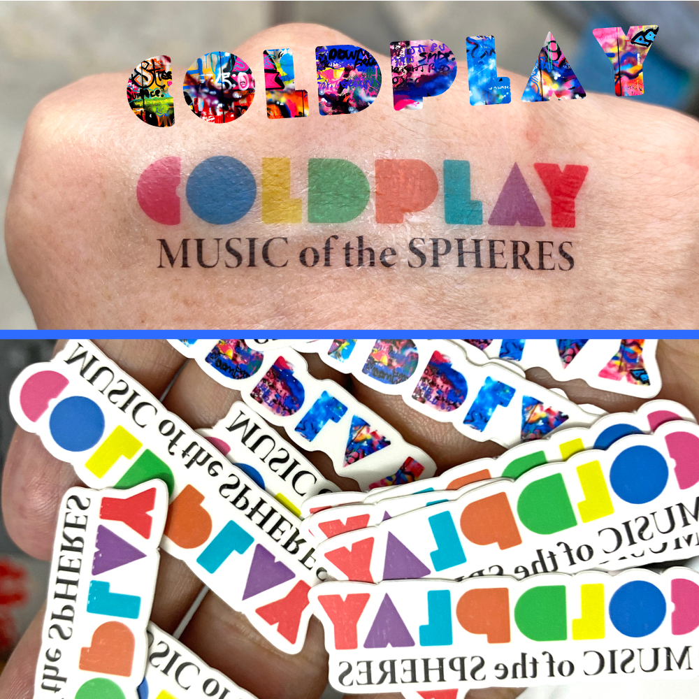 10X ColdPlay Rock Band / Kpop Concert Tattoo Sticker * 10pcs *Face ...