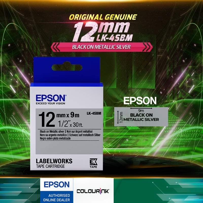 Epson Original LK Label Tape Sticker 9 Meter Long 2WBN 3WBN 3YBP 4WBN ...