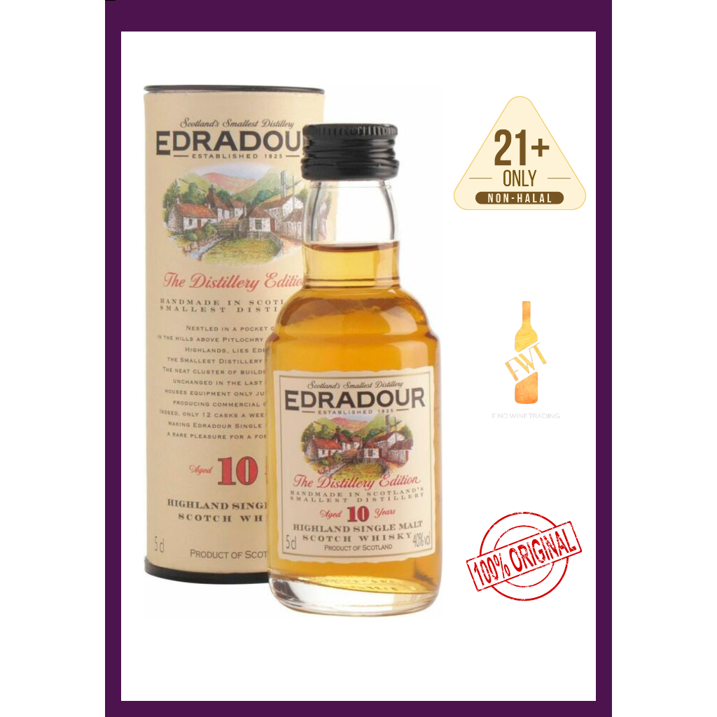 Edradour 10 Year Old Miniature GLASS BTL 50ML 40ABV | Shopee Malaysia
