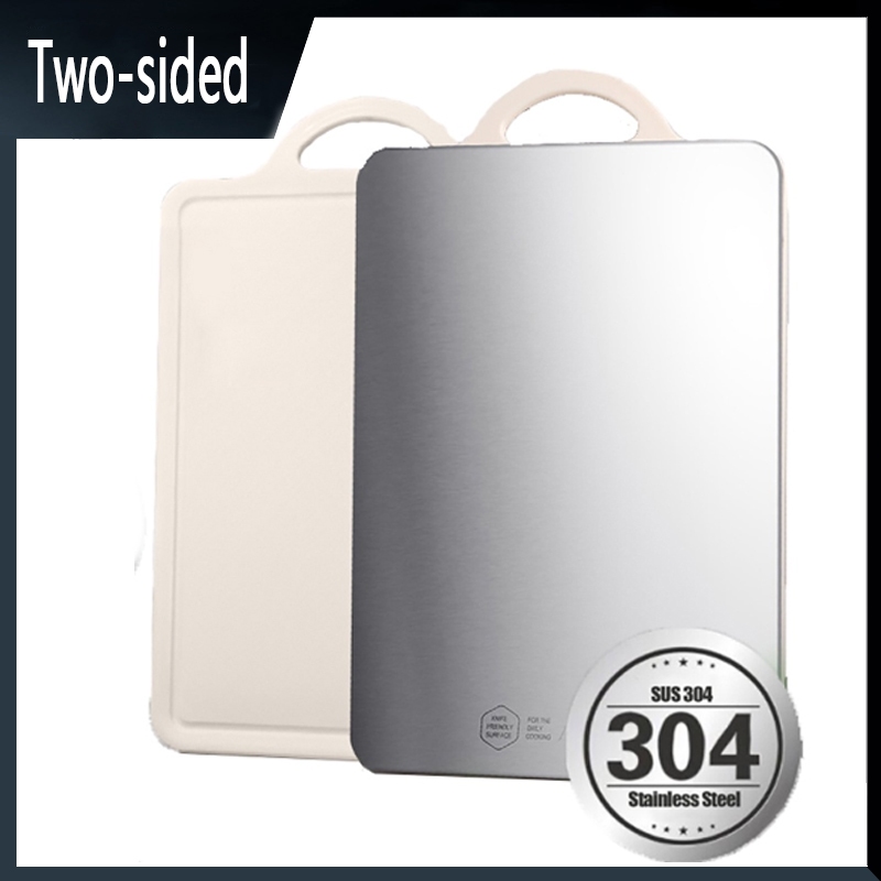 【Ready Stock in Malaysia】Dual Sided Chopping Board 304 Stainless Steel ...