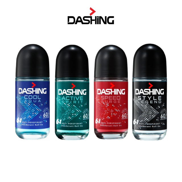 DASHING Deodorant Roll On-50ml [Cool Aqua / Active Speed / Speed Surge ...