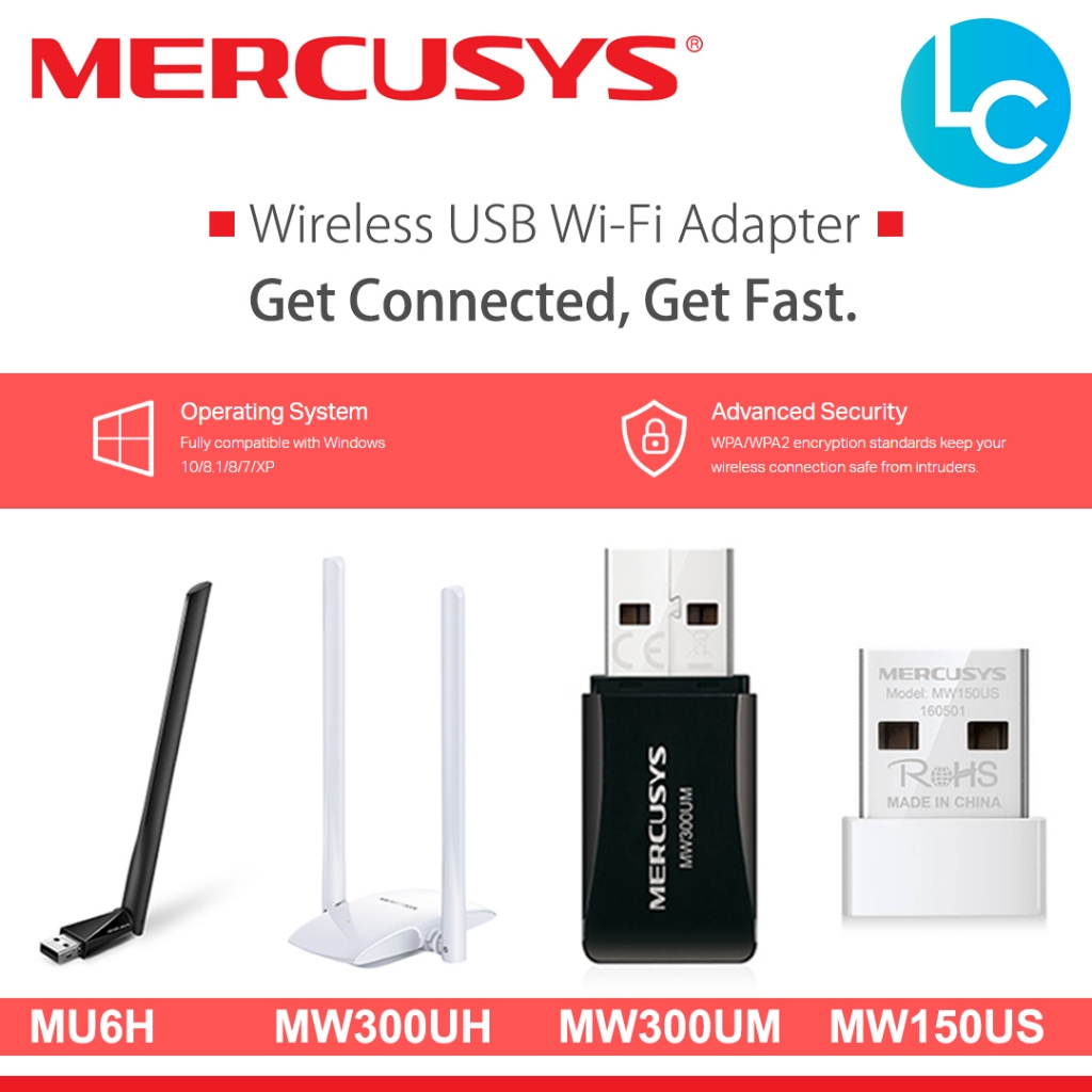 Mercusys MW150US / MW300UM / MU6H Wireless Mini Portable USB Wifi ...