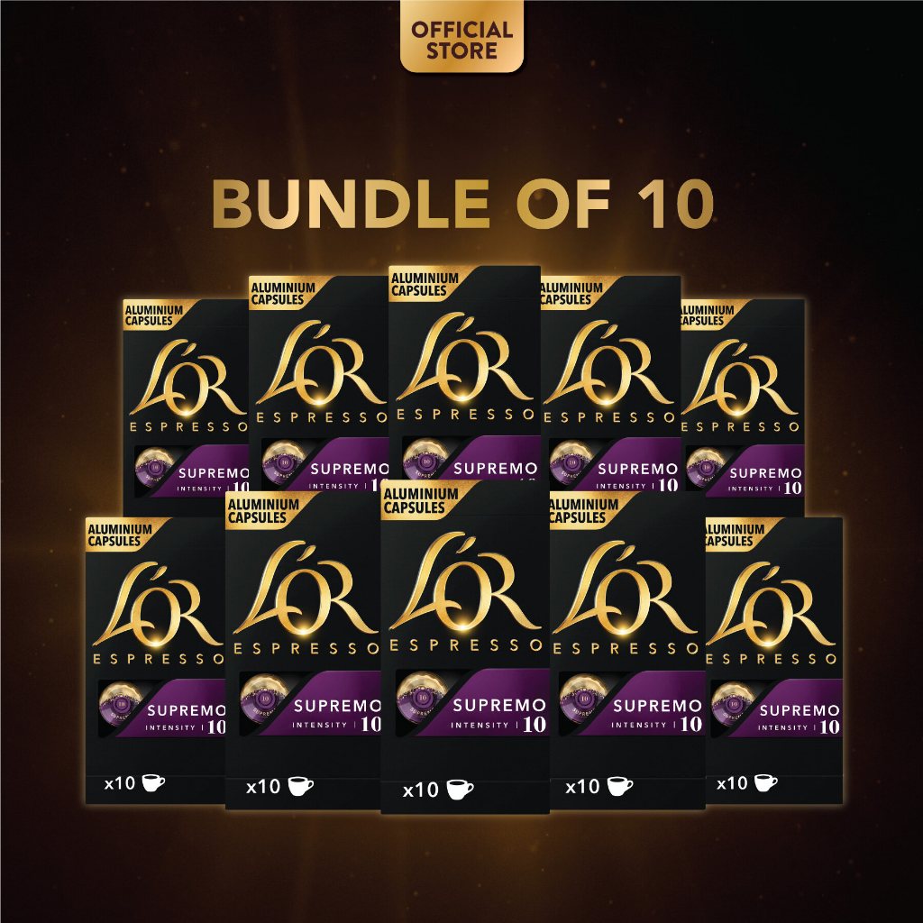 (Bundle of 10) L'OR Espresso Supremo Intensity 10 Coffee Capsules ...