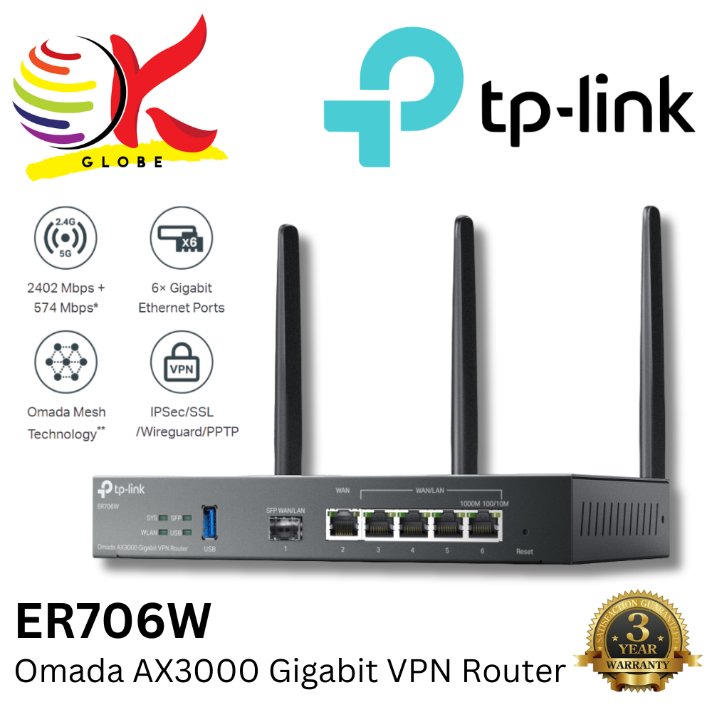 TP-LINK ER706W / ER706W-4G (4G+ CAT6 ) OMADA A3000 DUAL-BAND WI-FI ...