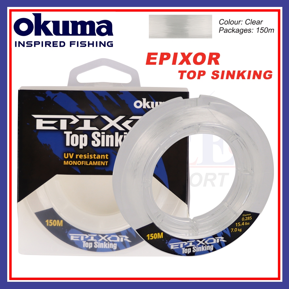 Okuma Epixor Top Sinking Monofilament UV Resistant Fishing Line (150m ...