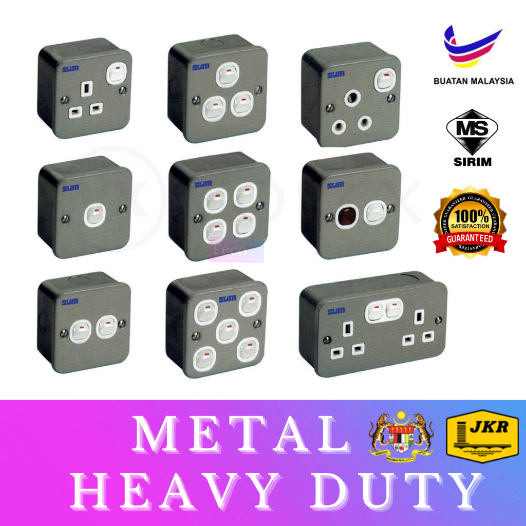 𝐉𝐊𝐑 𝐒𝐈𝐑𝐈𝐌 𝐌𝐞𝐭𝐚𝐥 𝐂𝐥𝐚𝐝 METAL SOCKET 15A 20A Metalclad Switch with SIRIM ...