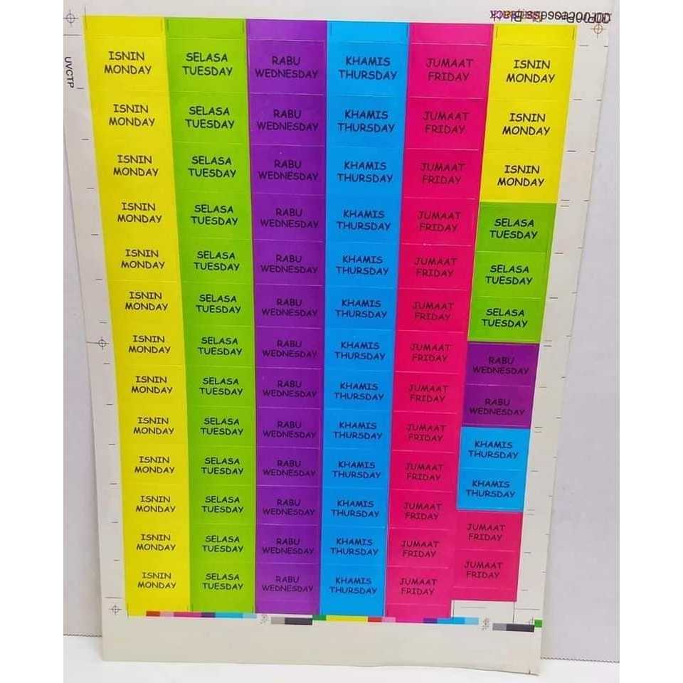 Sticker Subjek Transparent Sekolah Stationery Buku Tulis Teks Simple ...
