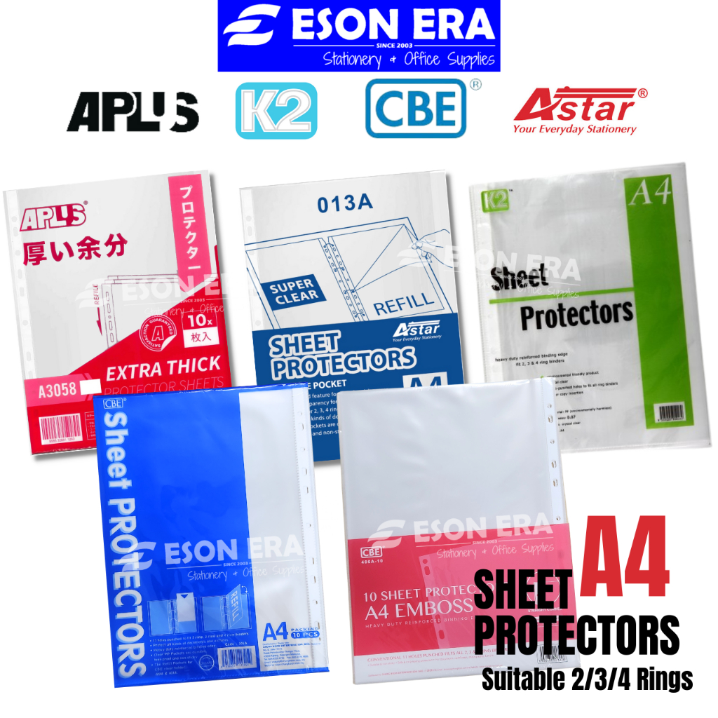 CBE / K2 / Astar / Aplus A4 Sheet Protector 10 Sheets A3058 / 013A ...