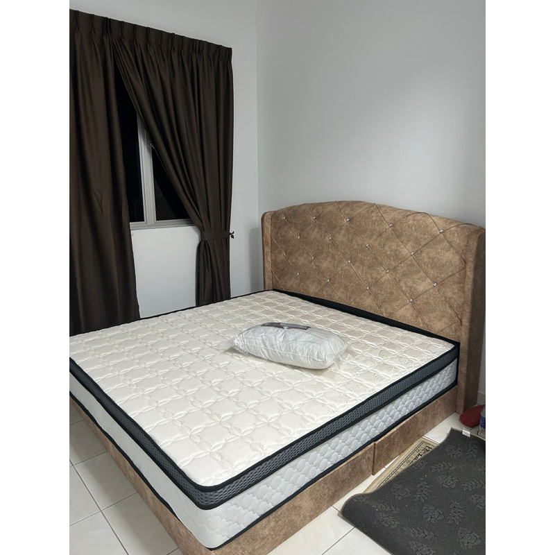 [3 Days Delivery KL & Selangor] Katil Queen Baldu Chesterfield | Set ...