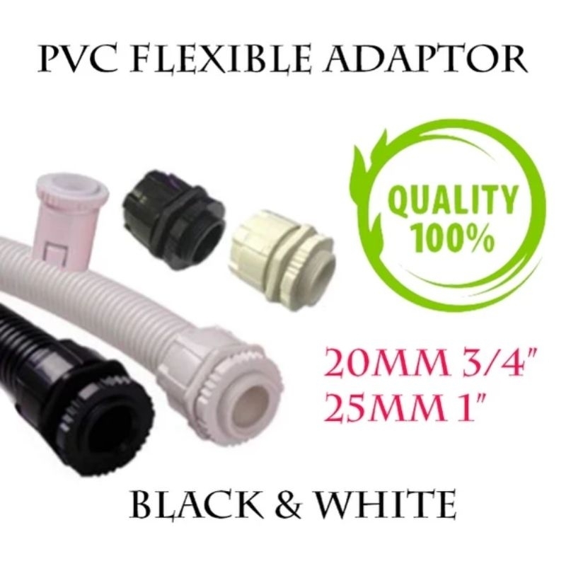 pvc flexible adaptor 3/4" - 1" white /orange/black 20mm / 25mm | Shopee ...