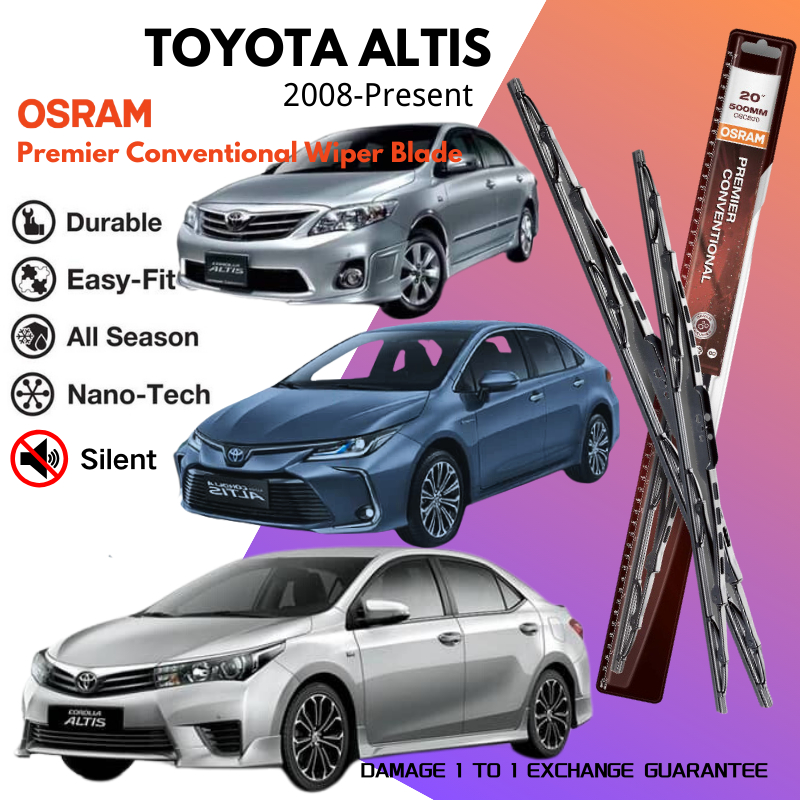 Toyota Altis 2008-Present KUN25 KUN26 Fortuner 2005-2015 Windshield Wiper Set Premier ...