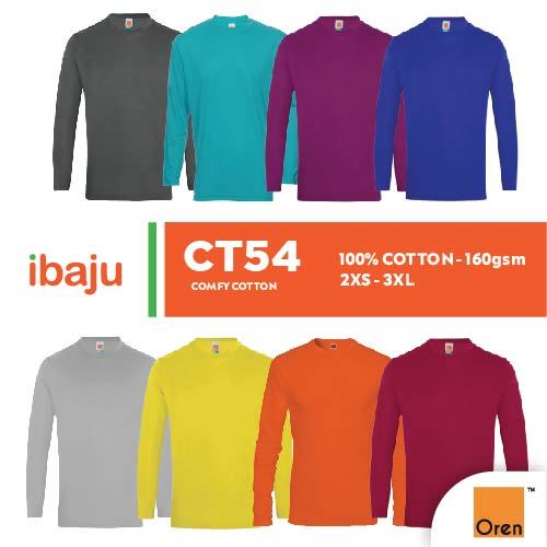 OREN SPORT Unisex Baju Kosong Baju Cotton Long Sleeve T-Shirt Lelaki Tshirt Cotton Plain Tshirt ...