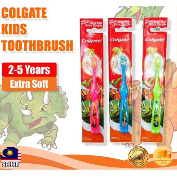 Colgate Kids Dinosaur Toothbrush 2-5 Years Extra Soft 1s Random colour ...