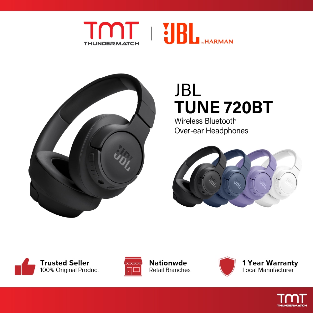 JBL Tune 720BT / Tune 710BT Wireless Over-Ear Headphones with Built-in Microphone | Shopee Malaysia