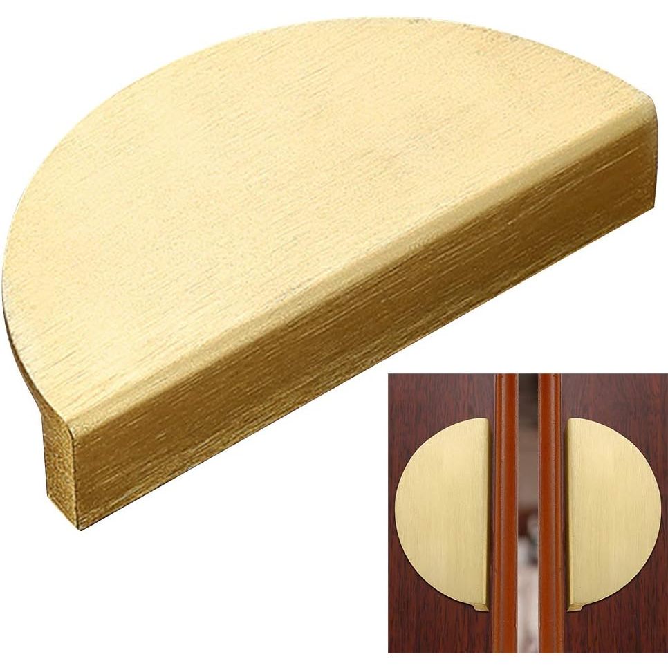Brushed Brass Matte Half Moon Handle / Flat Round Handle / Semi Circle ...