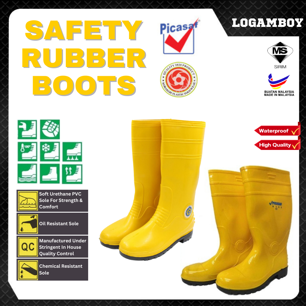 YELLOW SAFETY RUBBER BOOTS PVC KORAKOH PICASAF PVC Wellington Boot BOOT ...