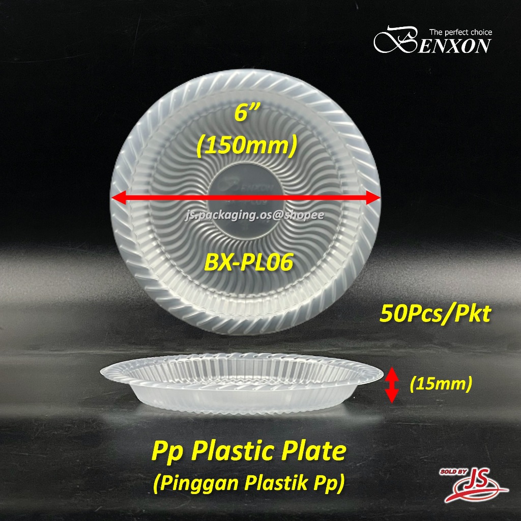 PP Plate Plastic Disposable Party Plate [50Pcs] Pinggan Pakai Buang 6 ...