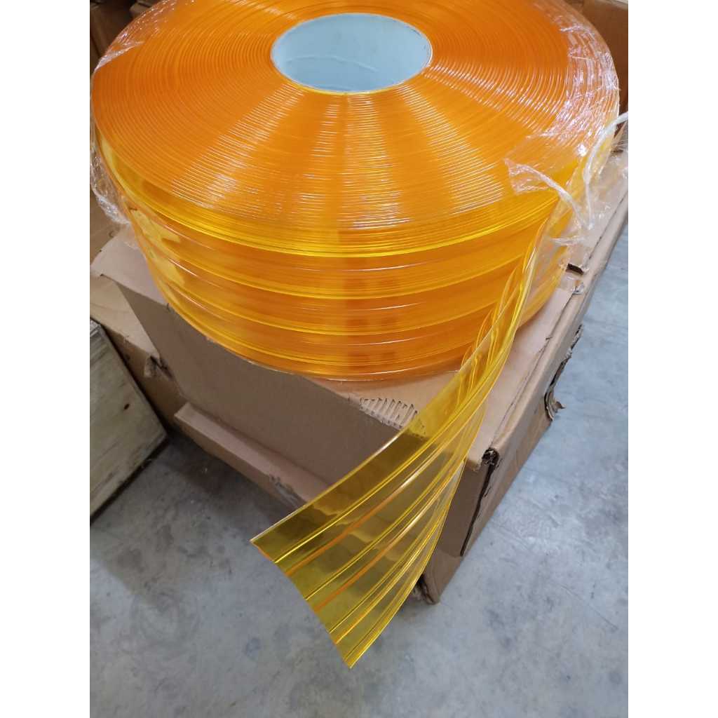 PVC Curtain Strip Ribbed Freezer Room Clear Yellow Anti Insects Door ...
