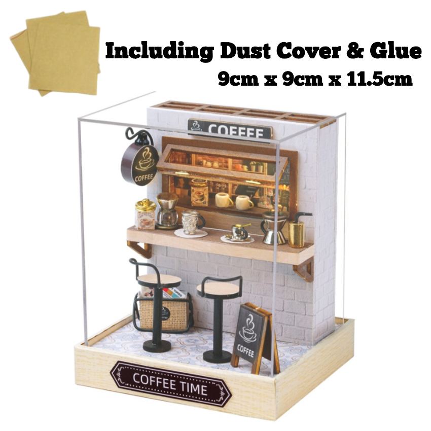 [HY] DIY Miniature House Kit DIY Miniature Dollhouse with Dust Cover ...