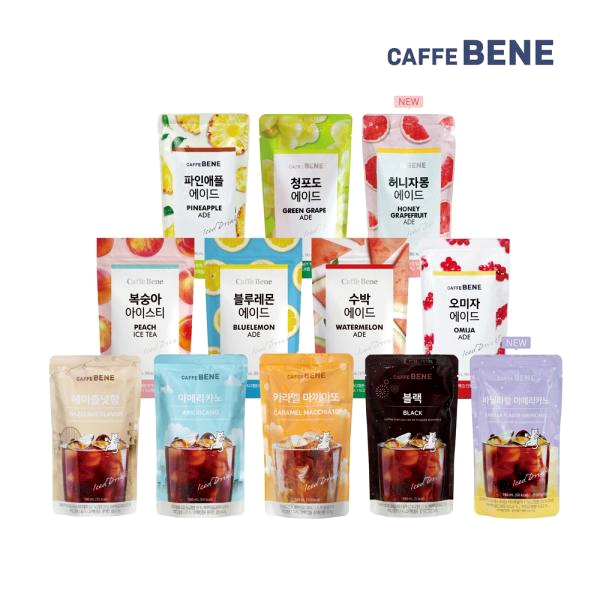 CAFFE BENE Korean Pouch Drinks Series/ Ade Drink/ Coffee (Americano ...