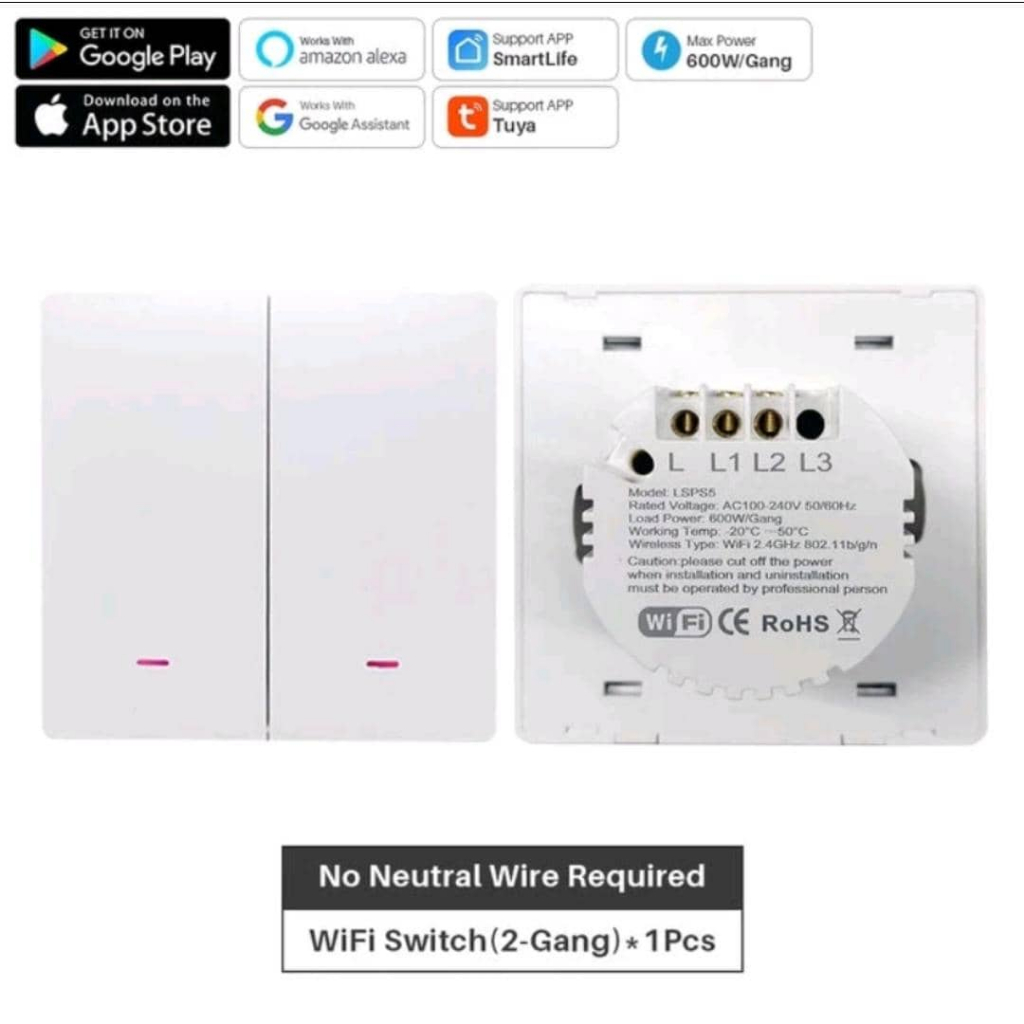 Tuya APP Smart Switch WIFI Wall Switch Malaysia Standard Push Button ...