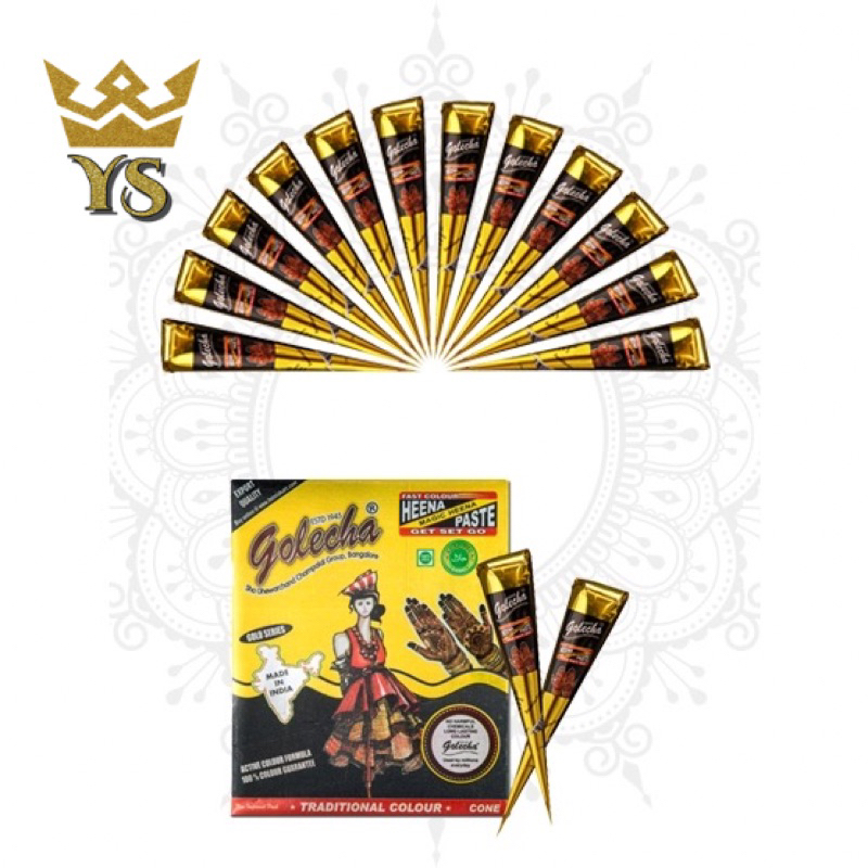 Golecha Natural Black Mehendi Cone(Pack Of 12) | Shopee Malaysia