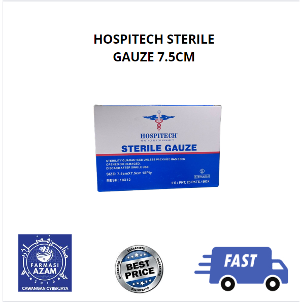 HOSPITECH STERILE GAUZE 7.5CM/12 PLY (5'SX25PKT) | Shopee Malaysia